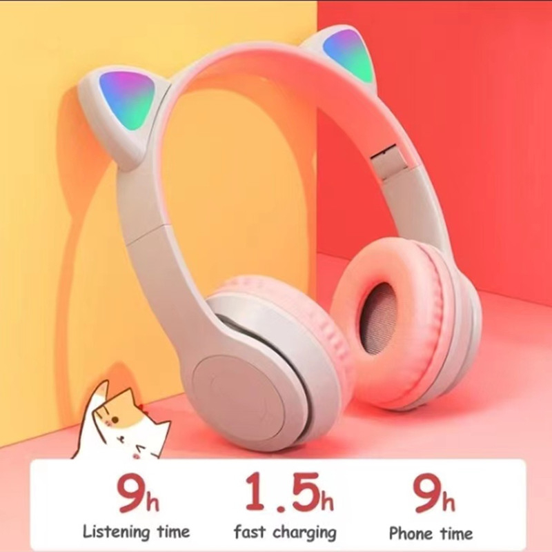 P47M Bluetooth Headphones Headset Headphone Cat Ear With Microphone ...