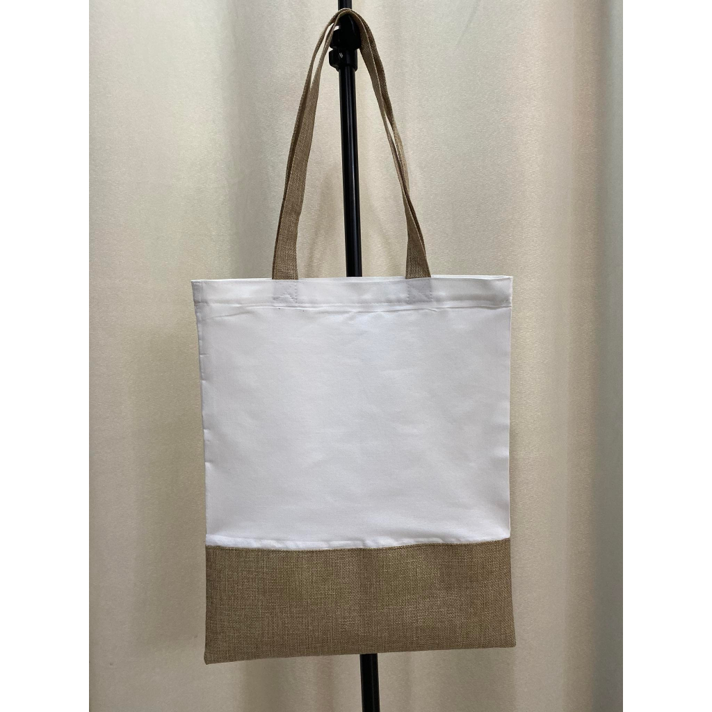 Plain Jute and Katsa Tote Bag Linen Burlap Grocery Shopping Bag ...