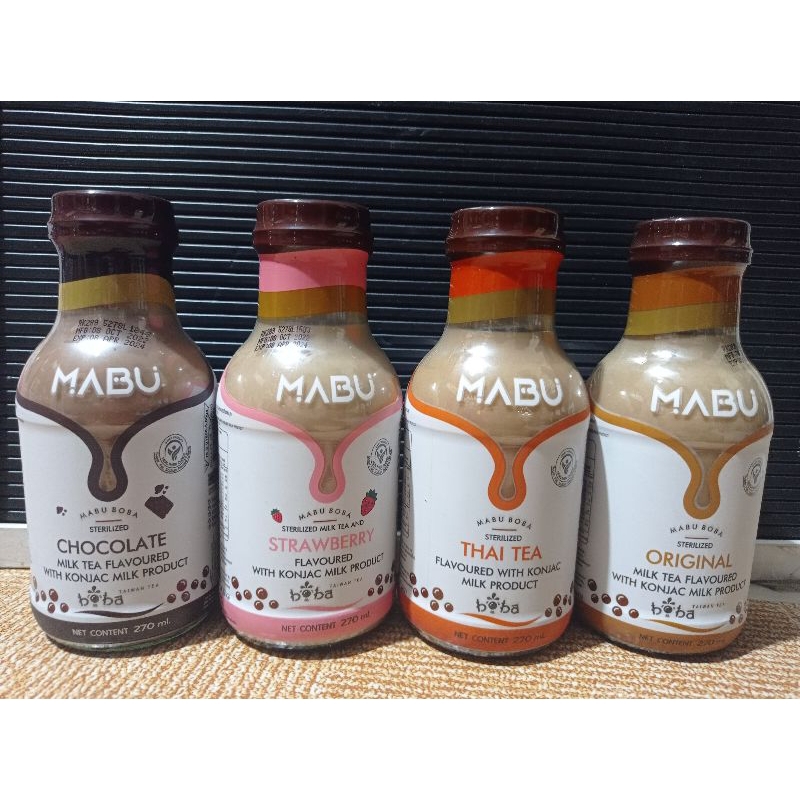 Mabu Boba Milk Tea 270ml in 4 Variant, Original, Thai Tea, Chocolate ...
