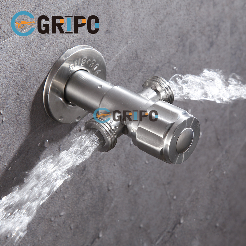GRIPO 304 Stainless Long Type Two way angle valve matte finish GP78 ...