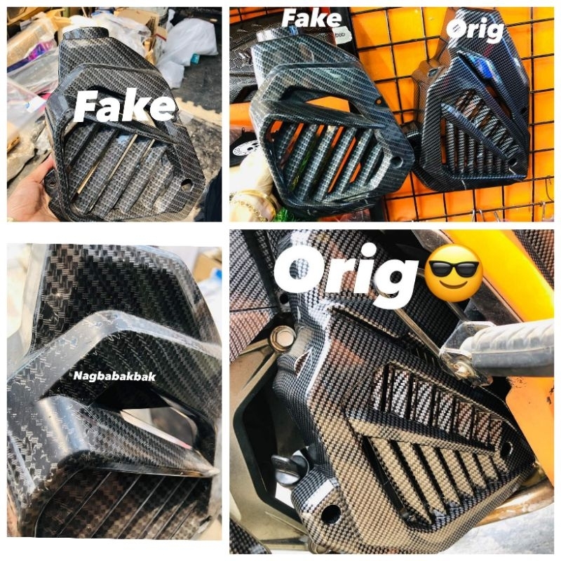 Honda Click 125i 150i Radiator garnish (Chrome and Carbon) Original ...