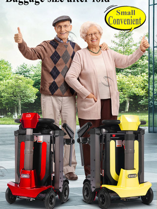 wxwise travel scooter T100 elderly battery mobility scooter foldable 4 ...