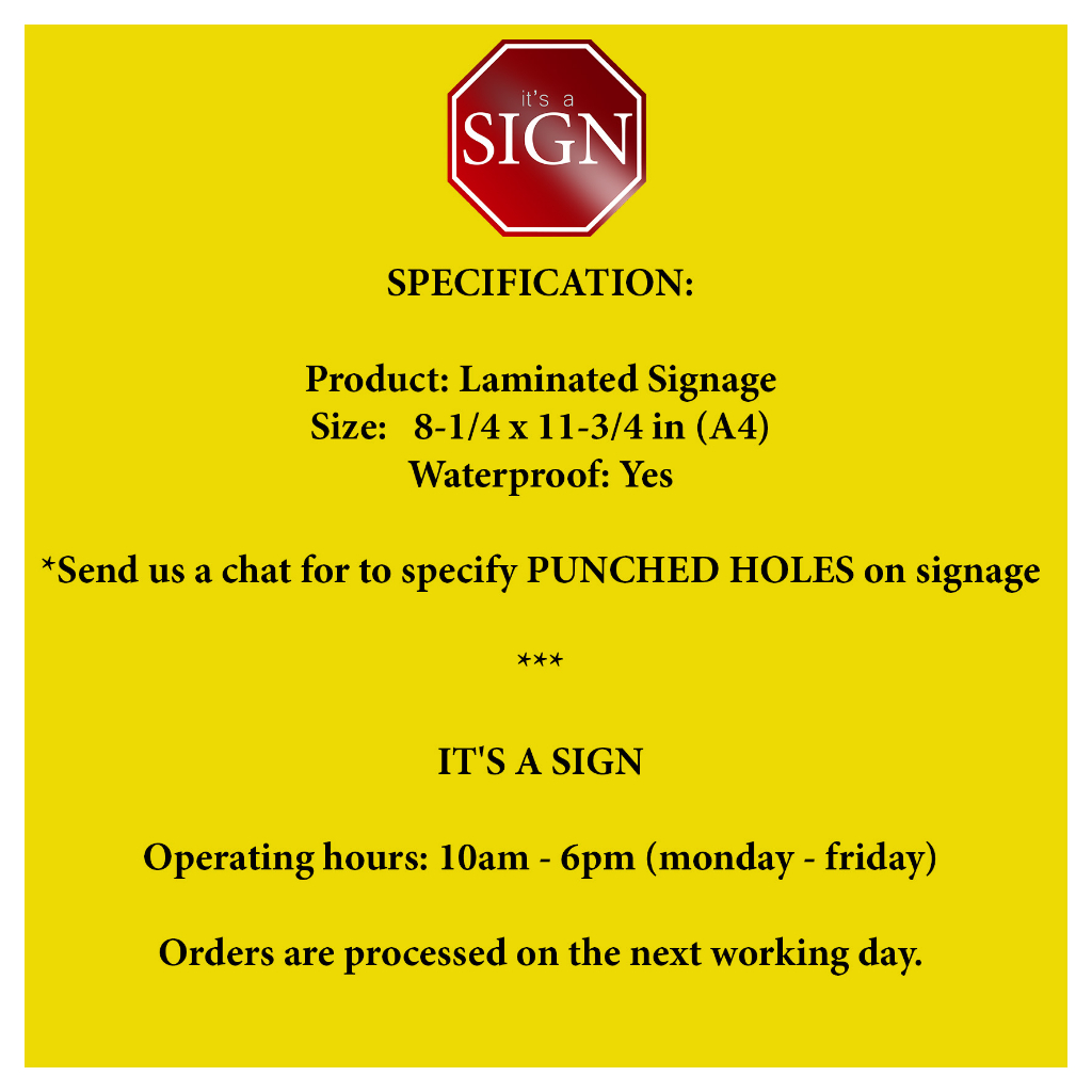 No Vendors Allowed - Laminated Signage - A4 Size | Shopee Philippines
