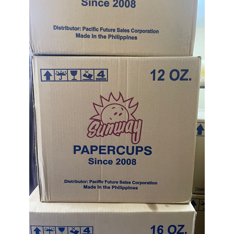 (1000 pcs) 12 oz Disposable Paper Cup, Sunway Paper Cup’s, Hot and Cold ...