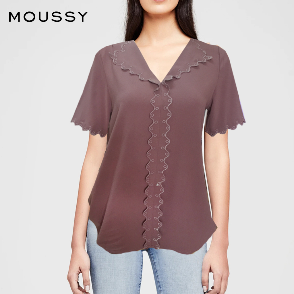 Moussy #306196 Women casual blouse w/embroidery Design | Shopee Philippines