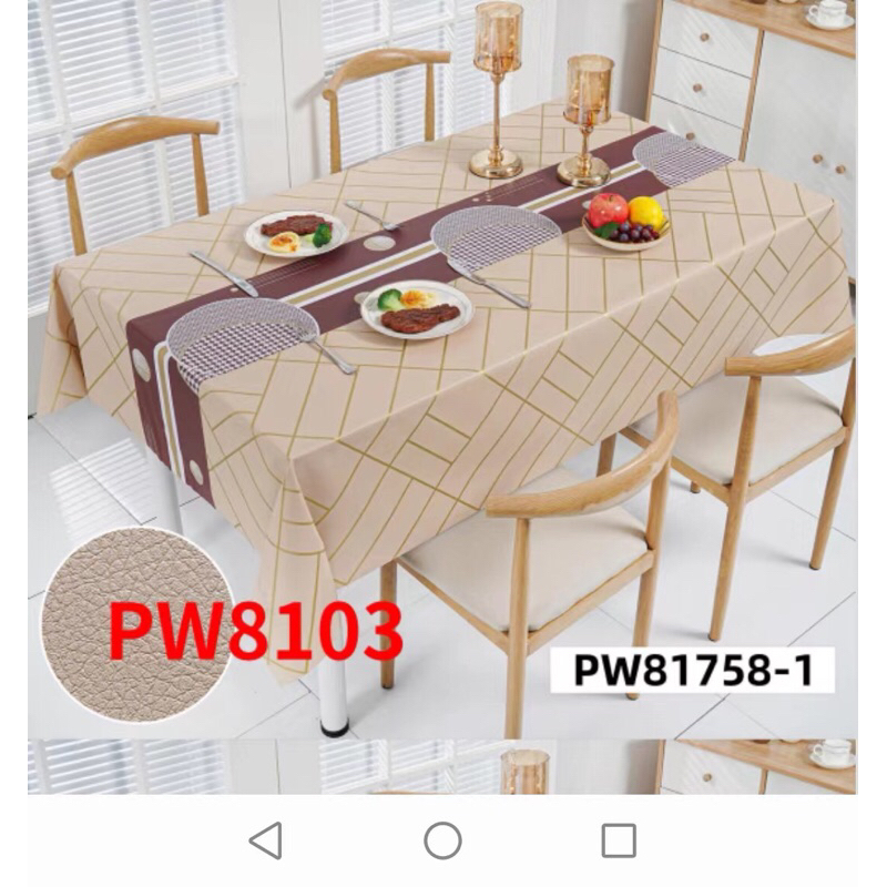 Mantel/Tablecloth Pvc Waterproof Antifouling Cover Outdoor Dining Table ...