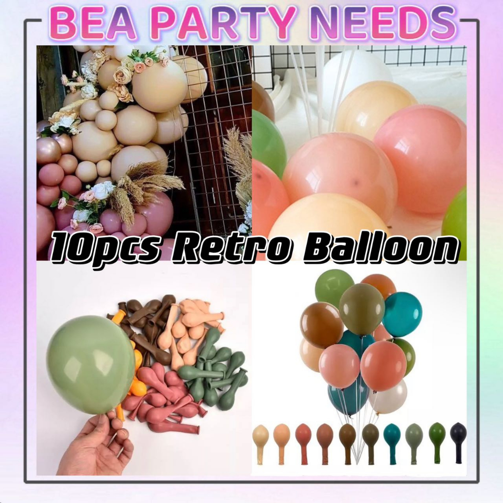 5/10/12Inches 10Pcs Retro Balloons Party Backdrop Balloons Wedding ...