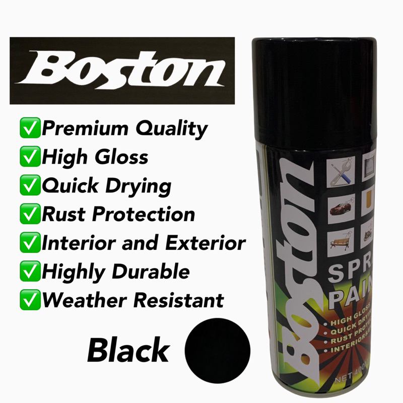 Gloss Black Boston Spray Paint 400ml | Shopee Philippines