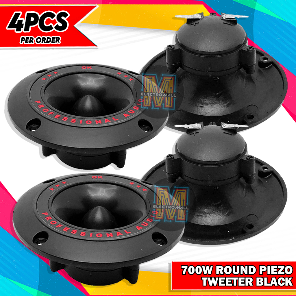 4PCS Round Piezo Bullet Tweeter Black 700W Heavy Duty | Shopee Philippines