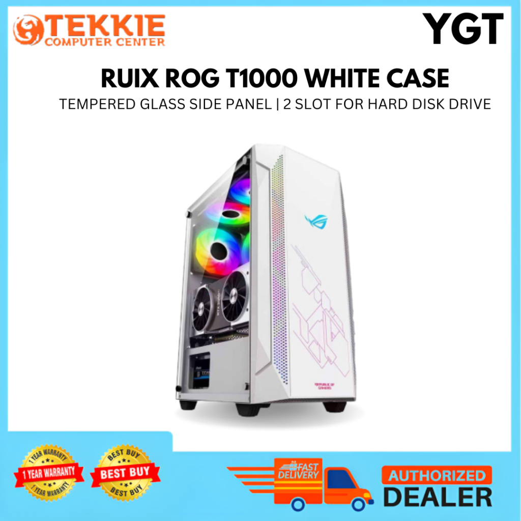 BRANDNEW GAMING CHASSIS RUIX ROG T1000 WHITE CASE | Shopee Philippines