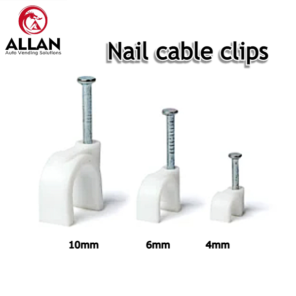 Allan 100pcs. Nail flat clips cable ties round steel nail cable clips 4mm/ 6mm/ 10mm | Shopee ...