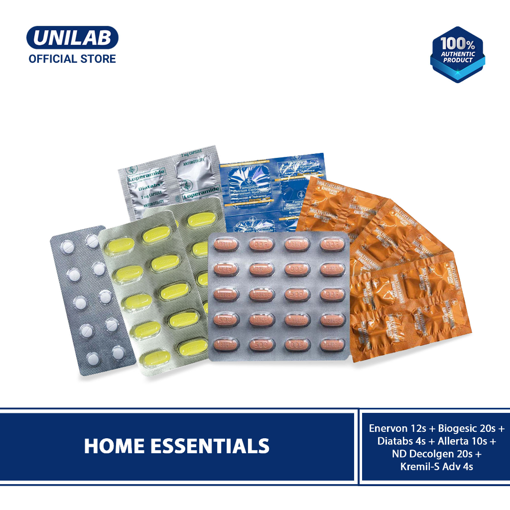 Home Essentials:Enervon 12s, Biogesic 20s, Diatabs 4s, Allerta 10s, ND ...