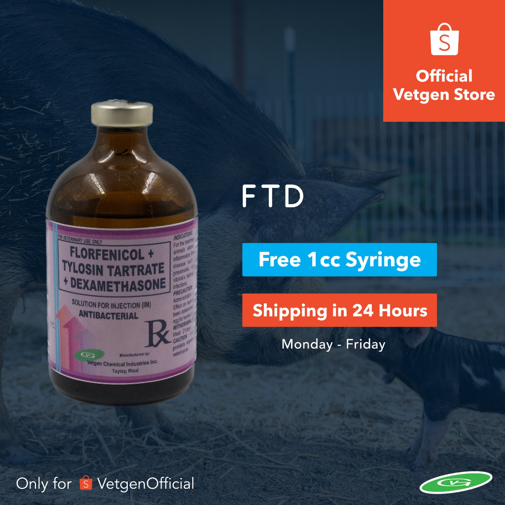 Vetgen FTD Antibacterial for Animals | Injectable | Vet Product | 100ml ...