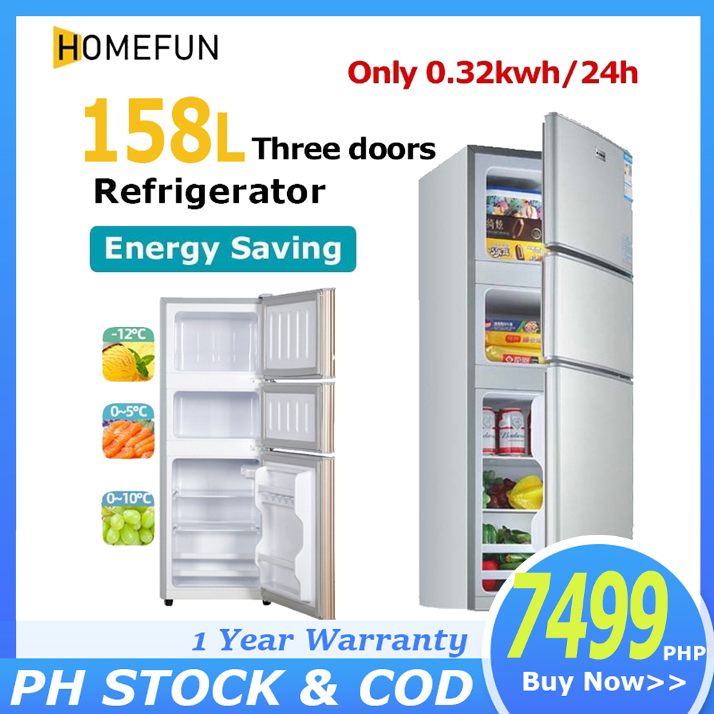 158L Three Door Smart Freezing Refrigerator Silent Household Small Two ...