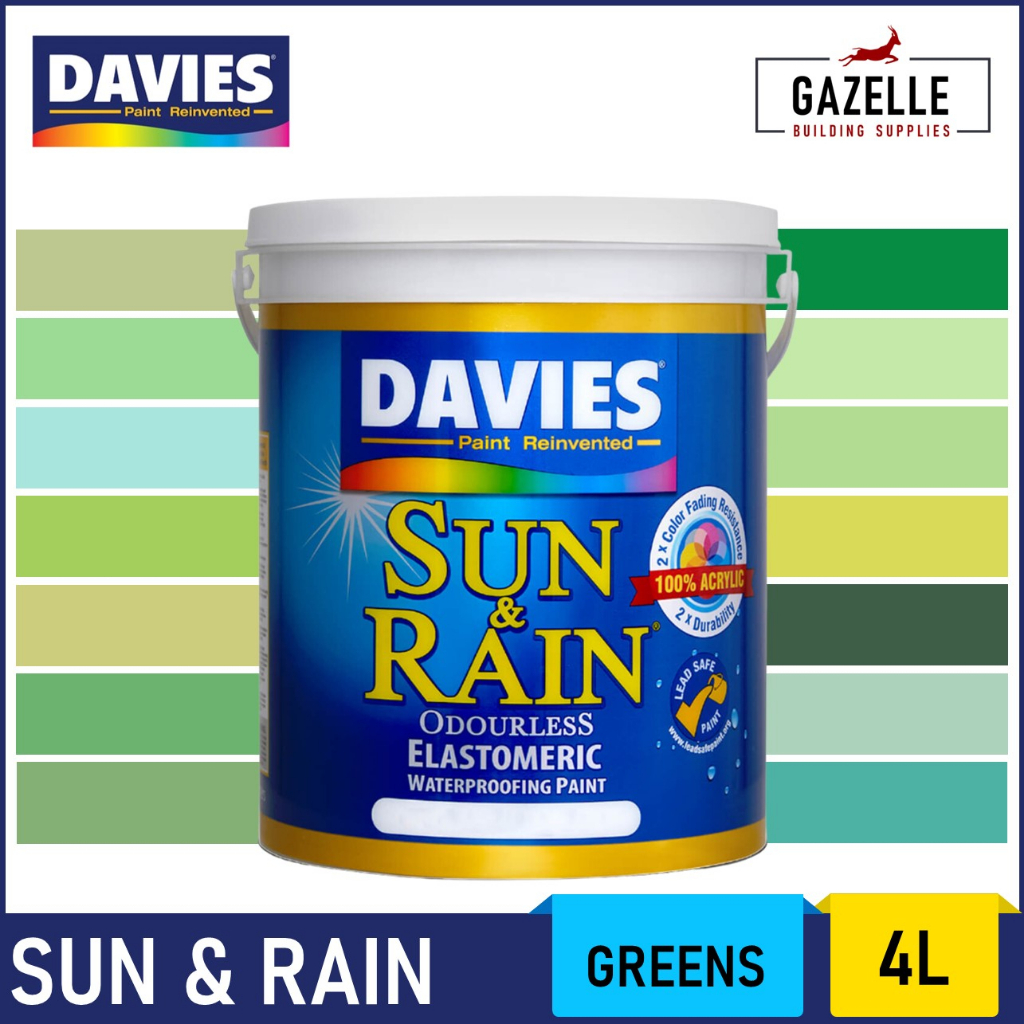 Davies Sun & Rain Acrylic Elastomeric Paint - Greens 4L | Shopee ...