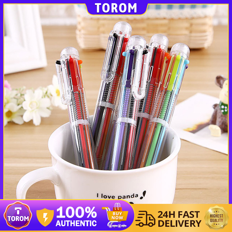 6-Color Ballpoint Pen Office Stationery Multi-Color Ballpoint Pen Press ...
