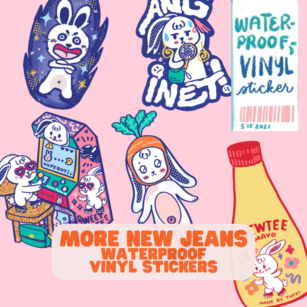 NewJeans Bunnies Tokki Stickers Waterproof Matte Vinyl journal, tumbler ...