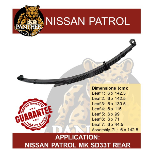 Molye / Leaf Spring for Nissan Patrol MK SD33T Rear (MATIBAY) | Shopee ...