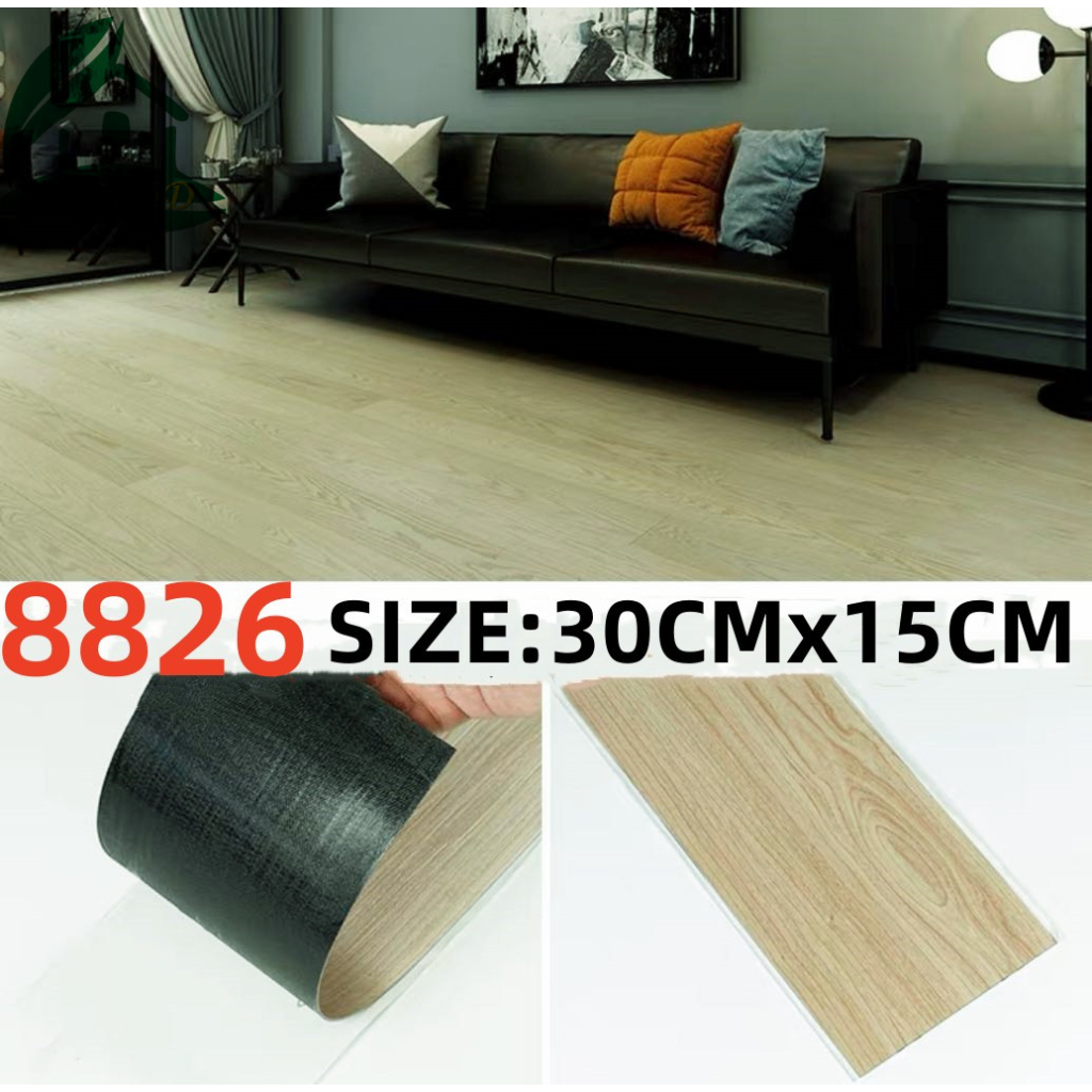 10PCS Wood Grain Thickened adhesive Floor Sticker Room home Waterproof ...