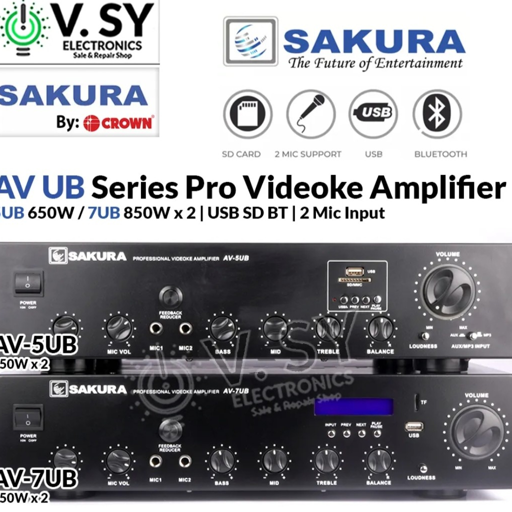 SAKURA AV-3UB 400W / AV-5UB 650W / AV-7UB 850W Pro Videoke Audio Sound ...