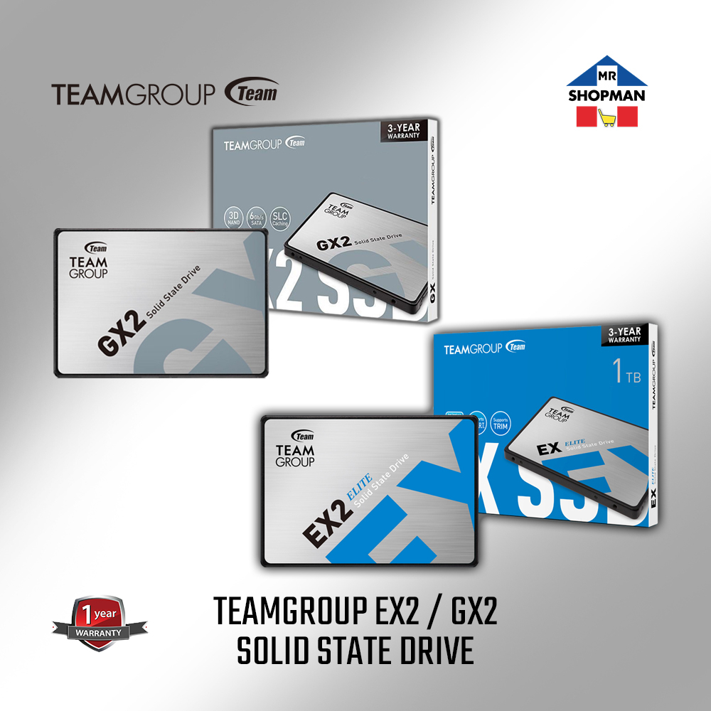 Teamgroup GX2 128Gb / 256Gb / 512Gb / 1Tb 2.5" SATA III SSD Storage ...