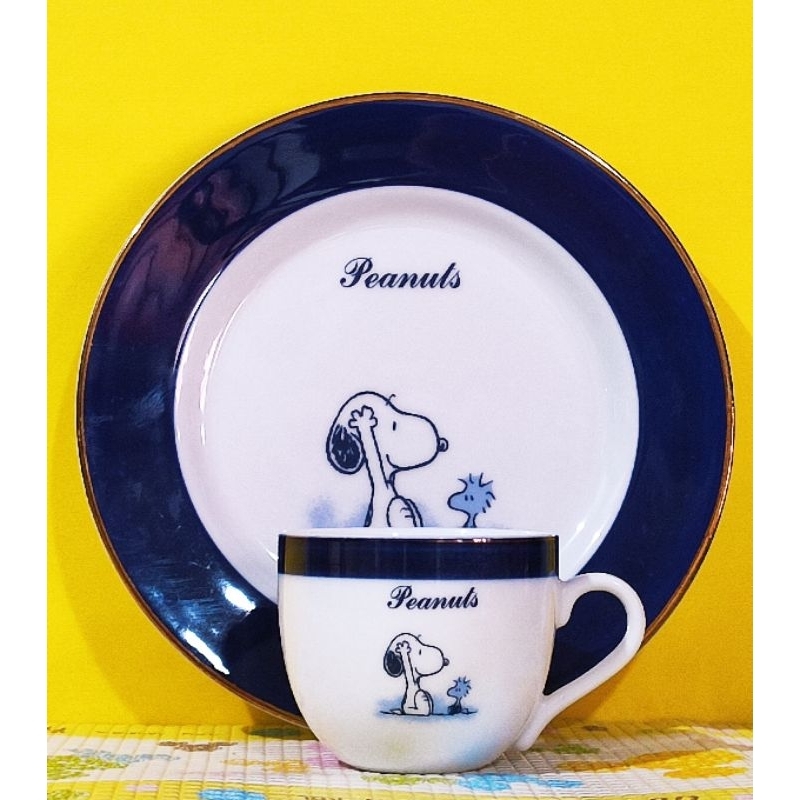Snoopy and Woodstock Plate and Cup set PEANUT UFS | Shopee Philippines