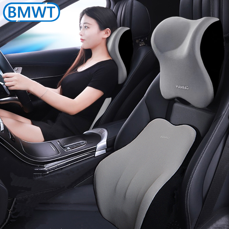 car Headrest Set, Car Backrest Cushion, Lumbar Pillow Rebound Memory ...