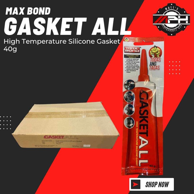 MaxBond Gasket All 40g (High Temperature Silicone Gasket) | Shopee ...