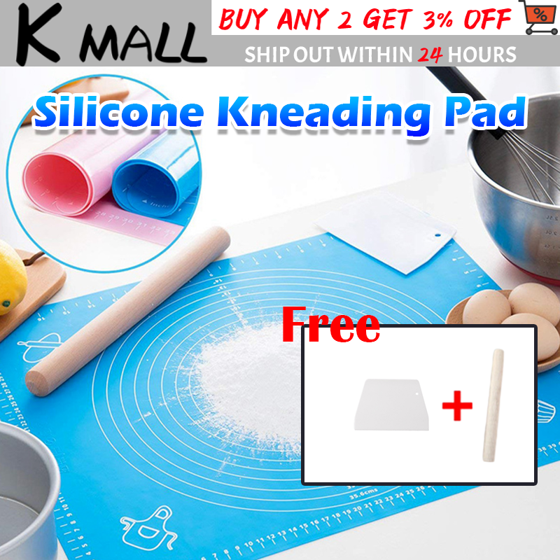 Silicone Baking Mat with Rolling Pin Non-Stick Baking Pastry Mat with ...
