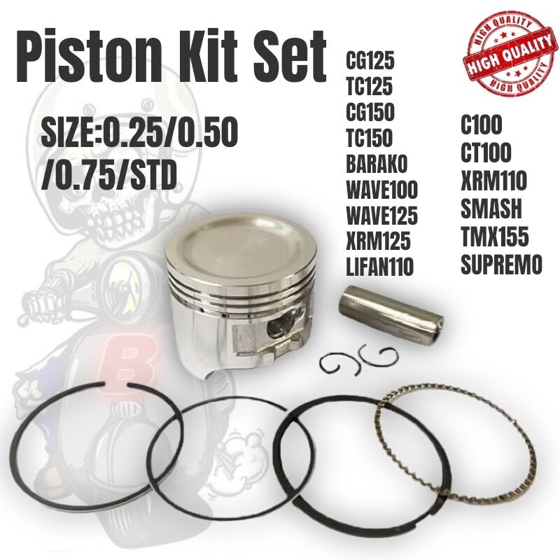 bigbang Motorcycle piston kit xrm110, wave100, wave125, lifan110 ...