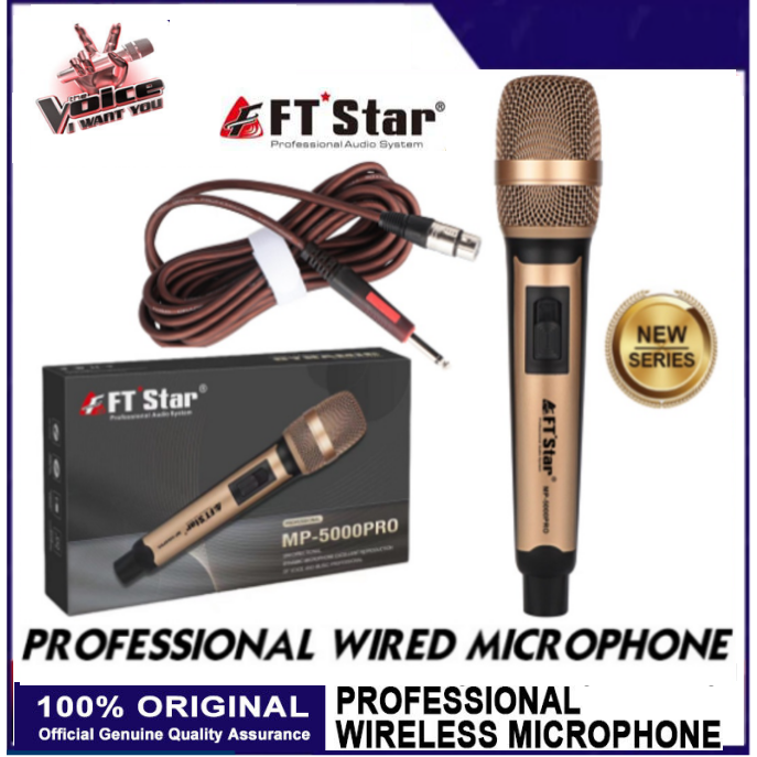 FT STAR MP-5000PRO Professional Dynamic Microphone - 10 Meters Wire ...