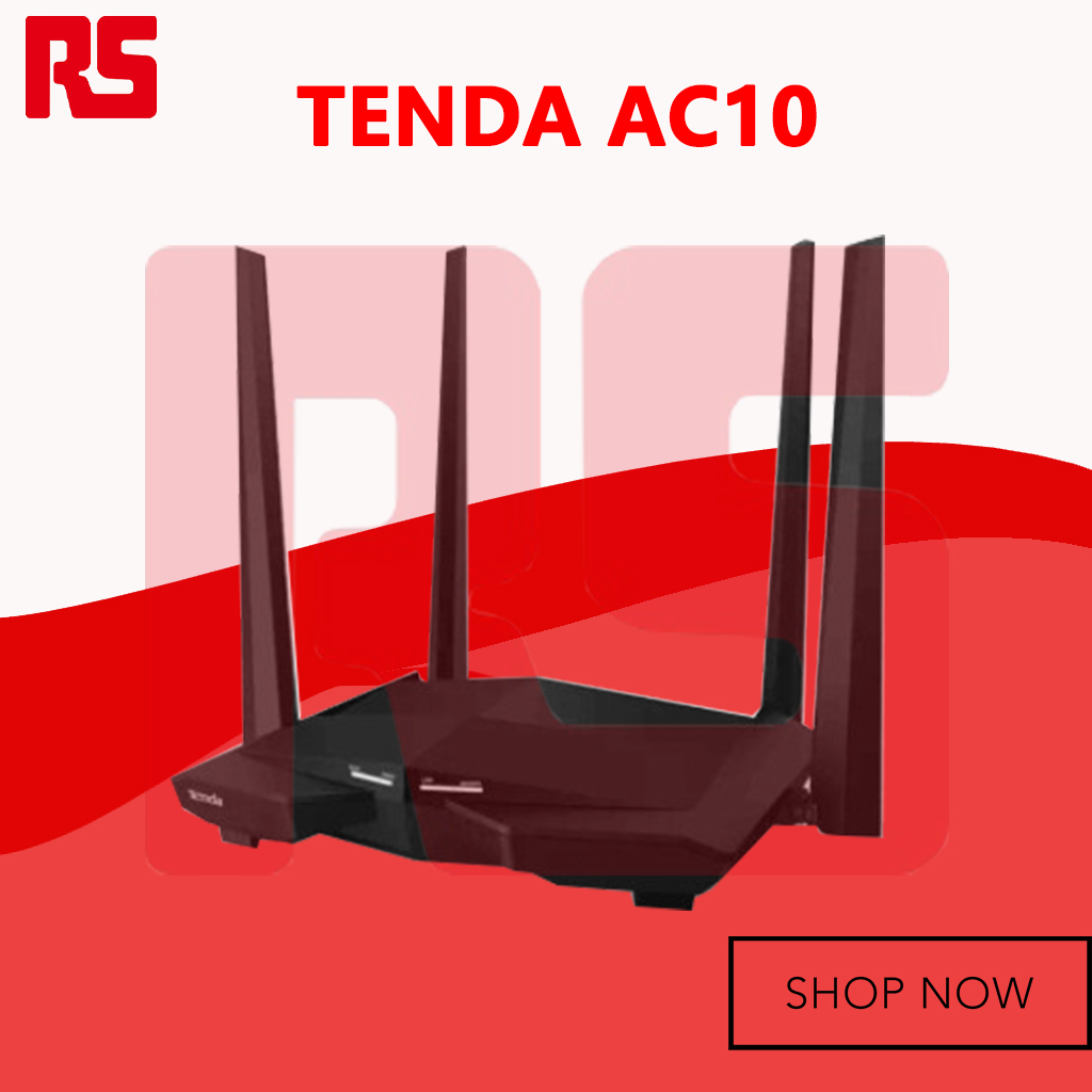 Tenda AC10 Router AC1200 Smart Dual-Band Gigabit WiFi Router | Shopee ...