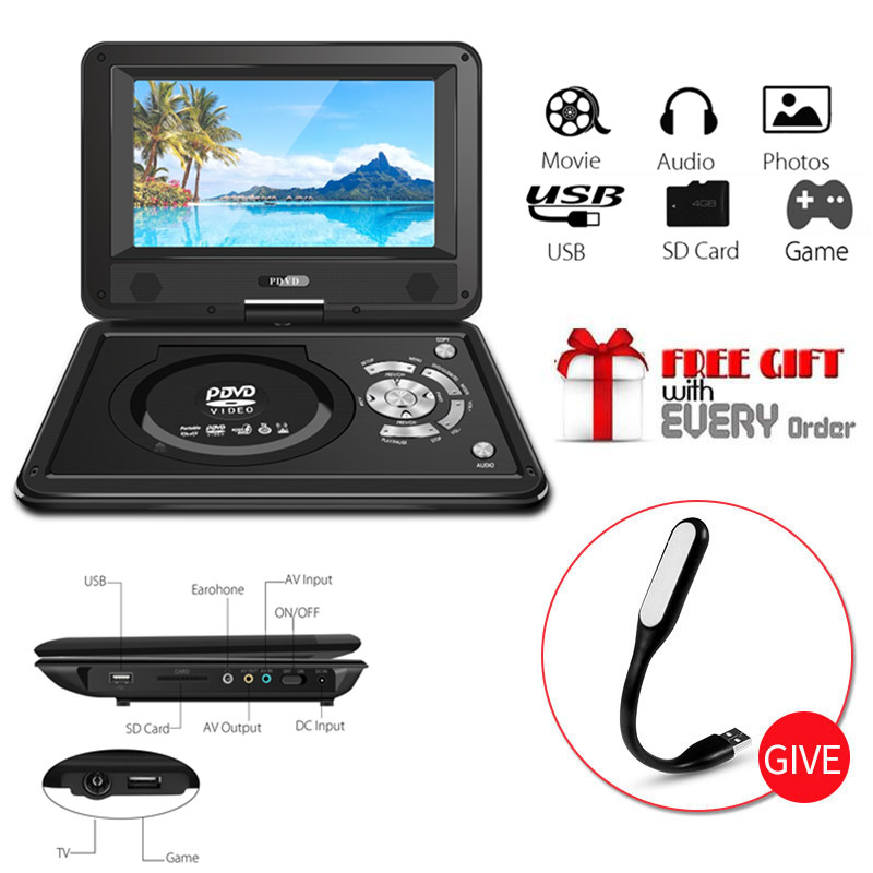 LG 9Inch Portable EVD/DVD Player - With Free USB LED Light | Shopee ...