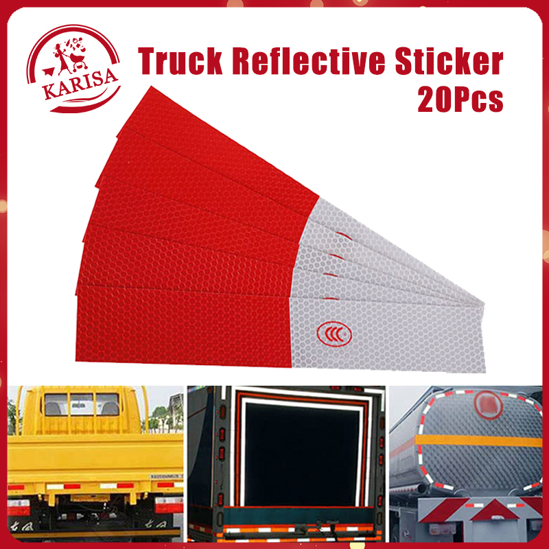20Pcs Truck Reflective Sticker Safety Reflective Sticker Caution ...
