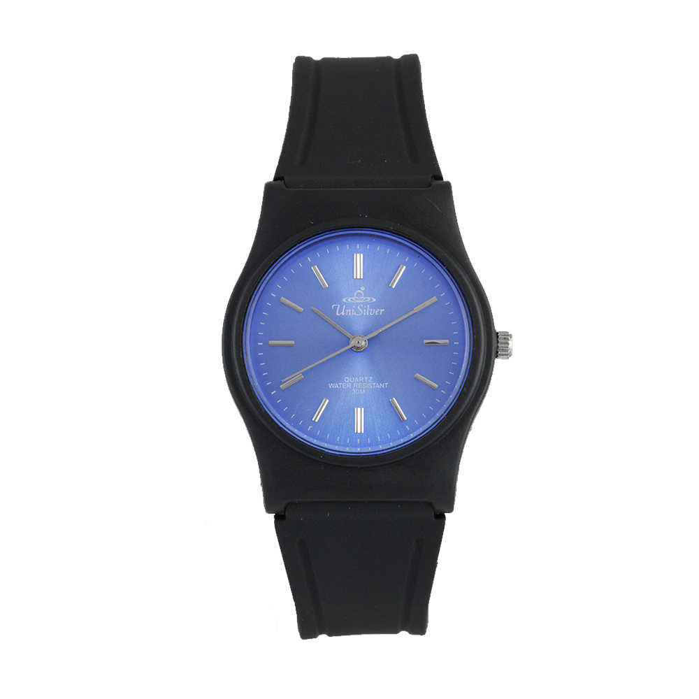 UniSilver TIME Women's Analog Black/Blue Rubber KW4792-1002 Watch ...