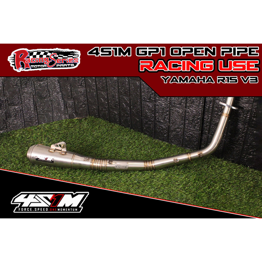 4S1M GP1 open pipe Yamaha R15 v3 (racing use) | Shopee Philippines