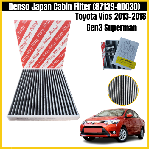 Original Denso Japan Cabin Filter for Toyota Vios 2013-2018 Gen3 ...