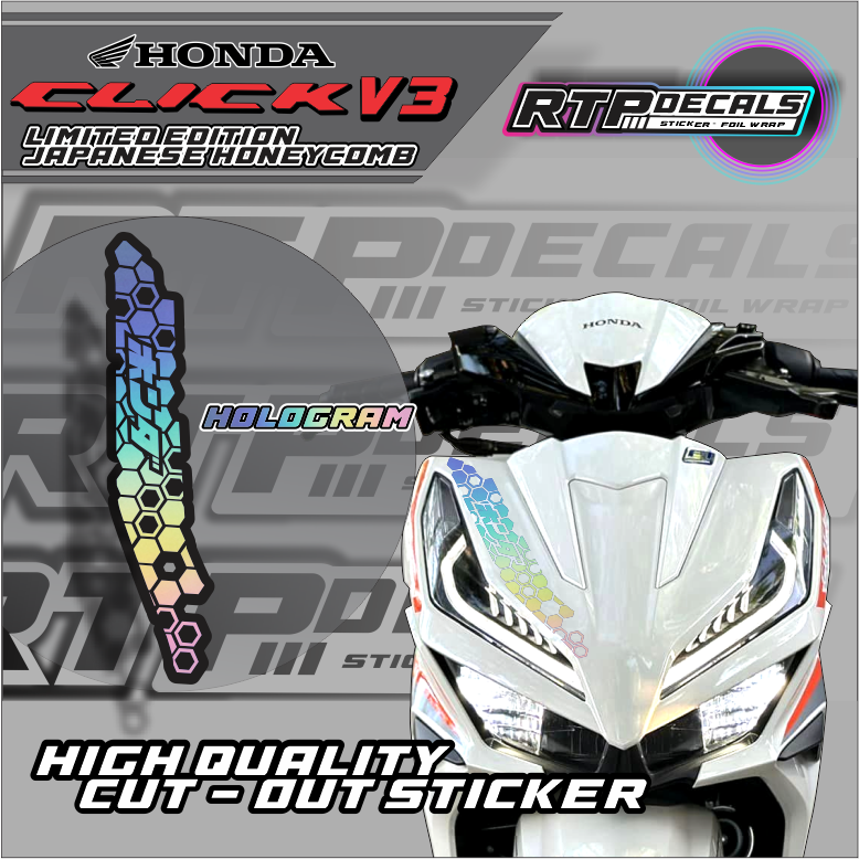 HONDA CLICK V3 LIMITED EDITION JAPANESE HONEYCOMB FRONT DECALS STICKER ...