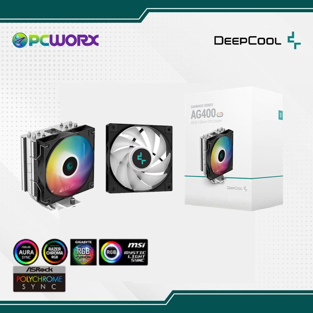 Deepcool R-AG400-BKANMC-G-1 Gammaxx AG400 ARGB 120mm Air CPU Cooler ...