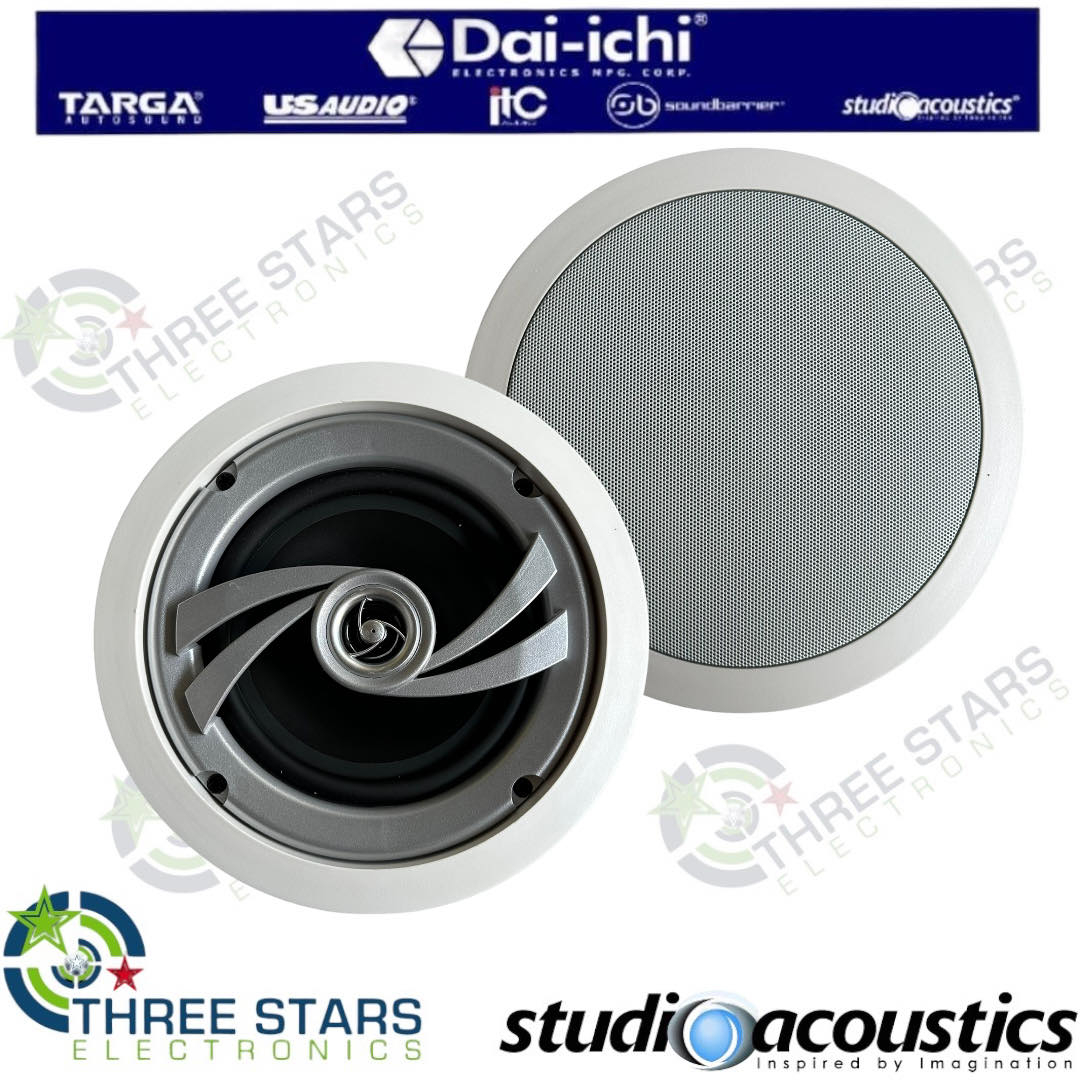 Studio Acoustics 2pcs SA 360A 6 1/2 inch In Ceiling Speakers 80 Watts 8 ...
