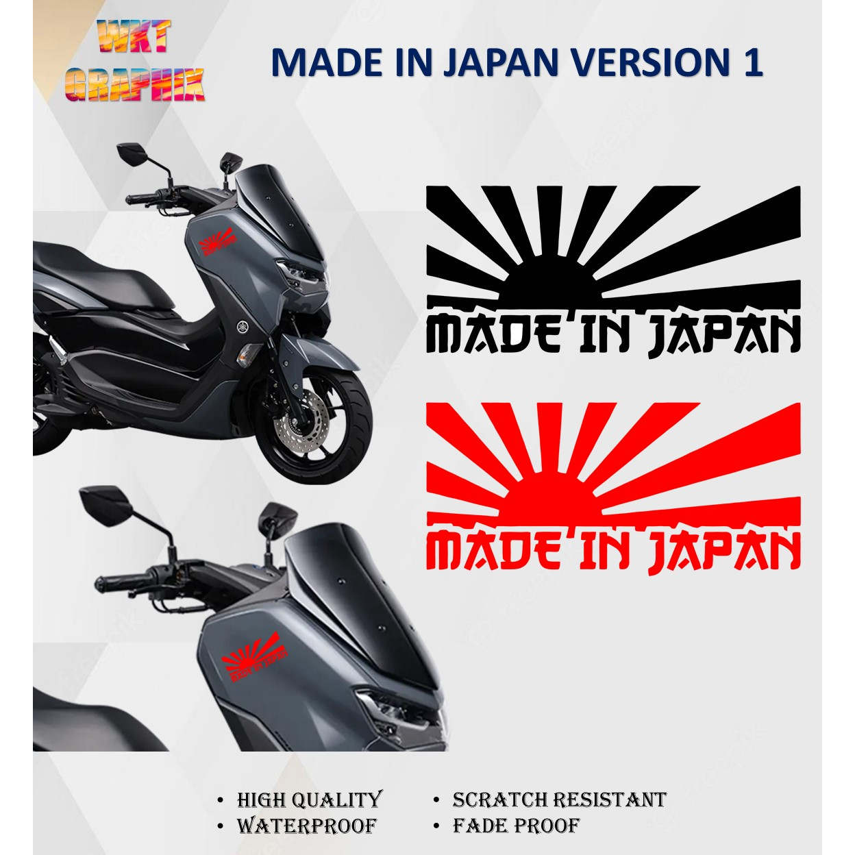 JDM MADE IN JAPAN VERSION 1 VINYL DECALS (CUTOUT, WATERPROOF) | Shopee ...