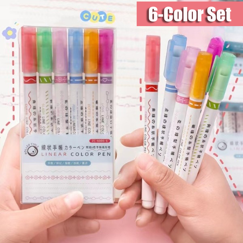 Pattern Outline Curve Set Pen Quick Dry Pen Handwriting Book ...