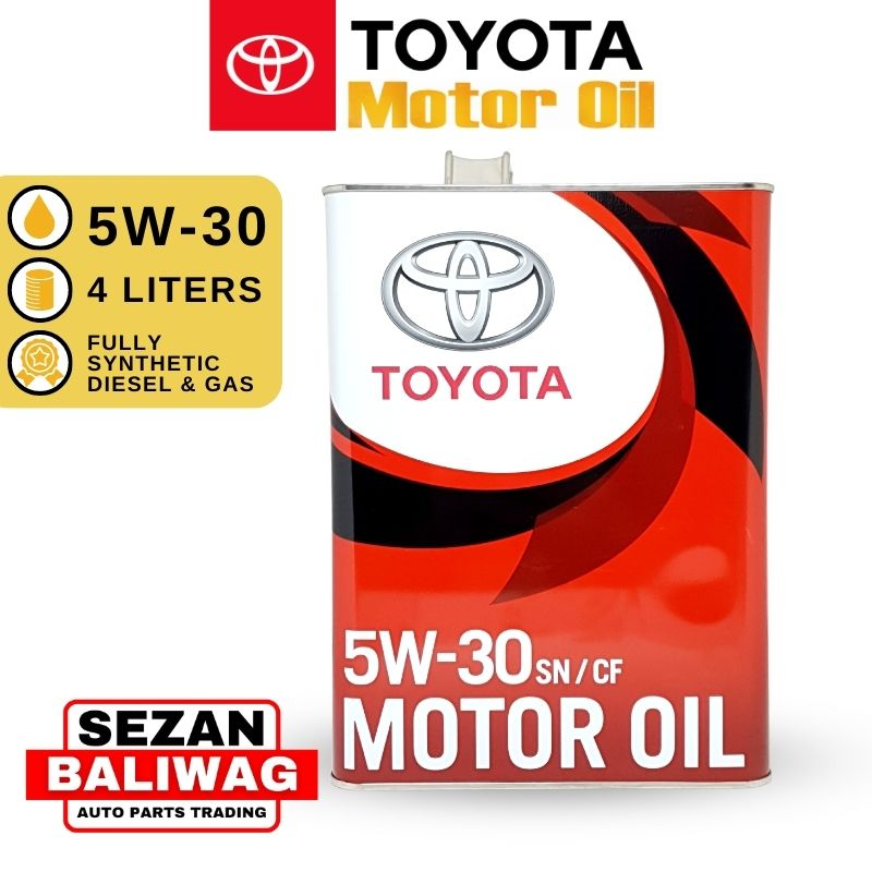5W-30 4 LITERS ORIGINAL TOYOTA MOTOR OIL FOR GASOLINE AND DIESEL ENGINES 08880-83322 | Shopee ...