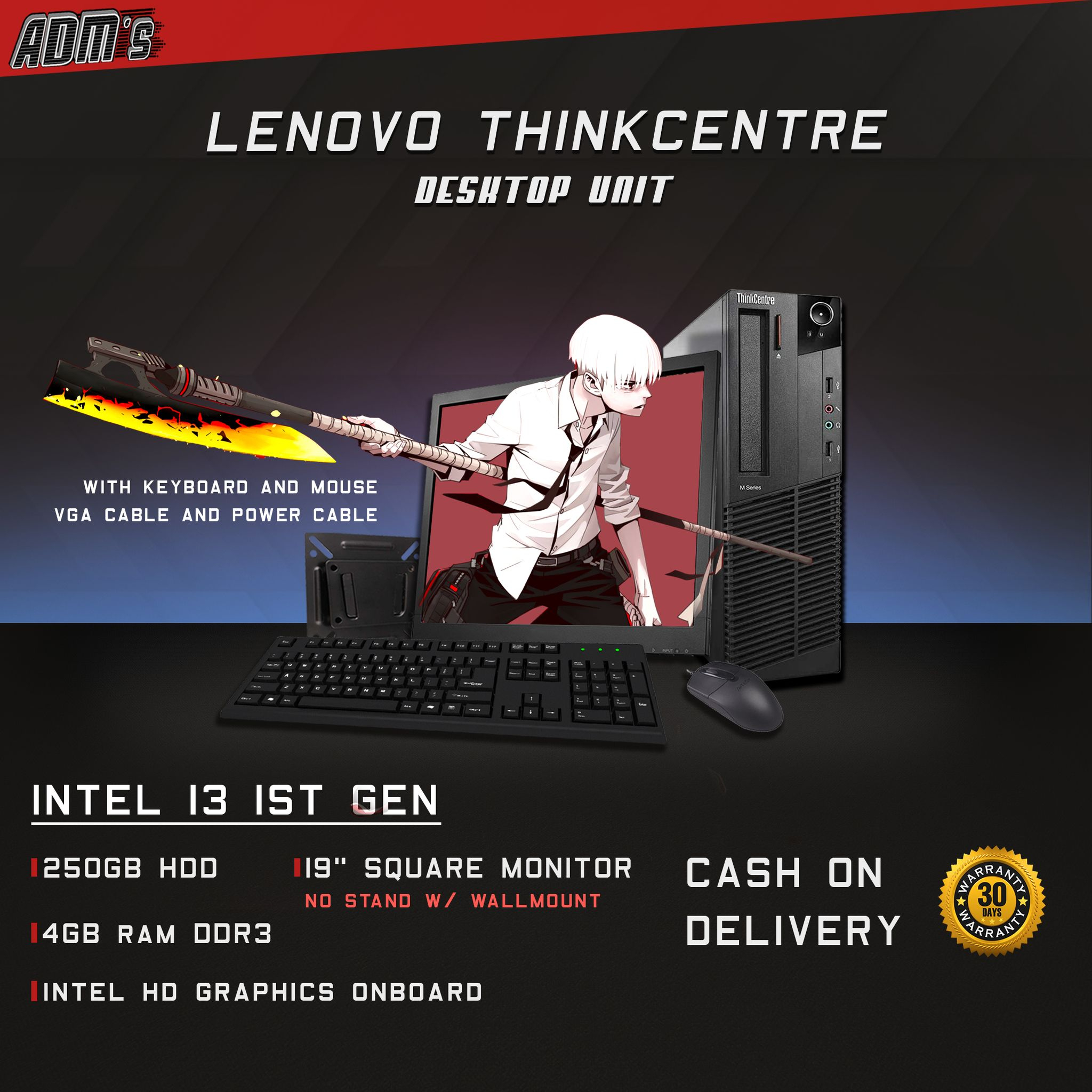 Desktop Unit Set intel | i5 1stgen | 4gb ram ddr3 |250gb hdd |19 ...