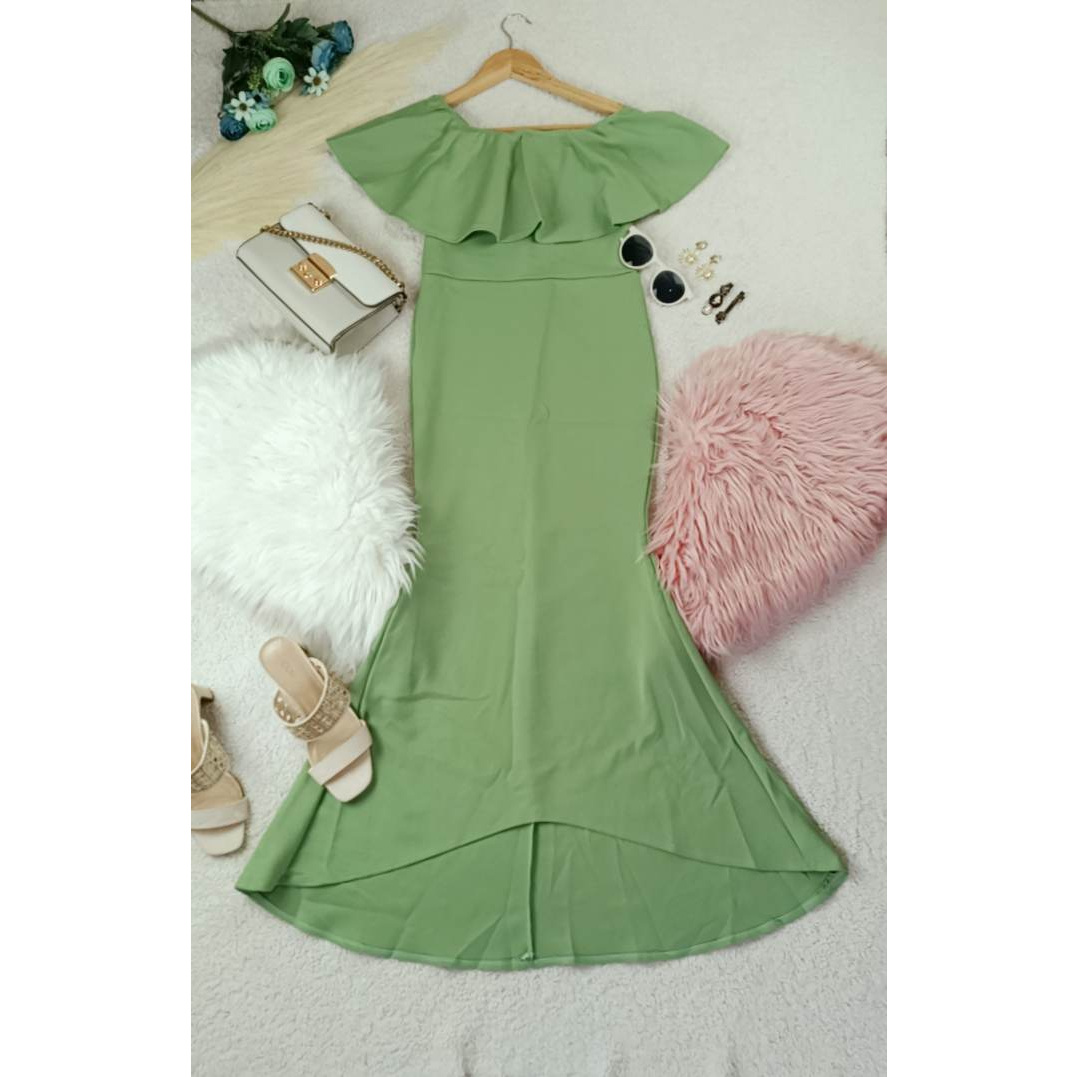 Small To Med 4 Way Bridesmaid Dress Mermaid Off Shoulder Neoprene