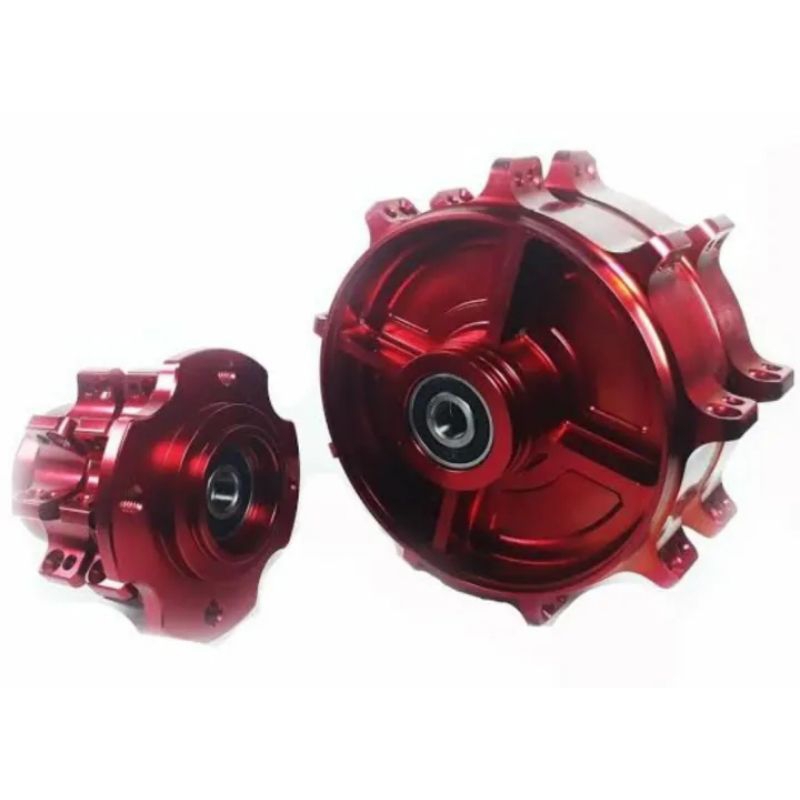 HONDA XRM, RS 125, WAVE 125 FRONT AND REAR HUB SET DISC TYPE - RED (OKM ...