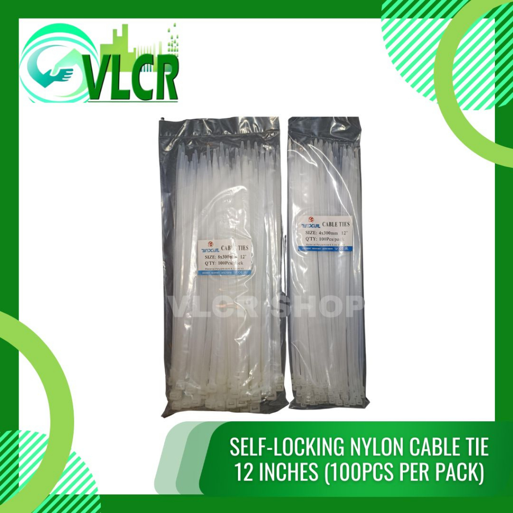 Self-Locking Nylon Cable Tie 12 inches (100pcs per pack) | Shopee ...