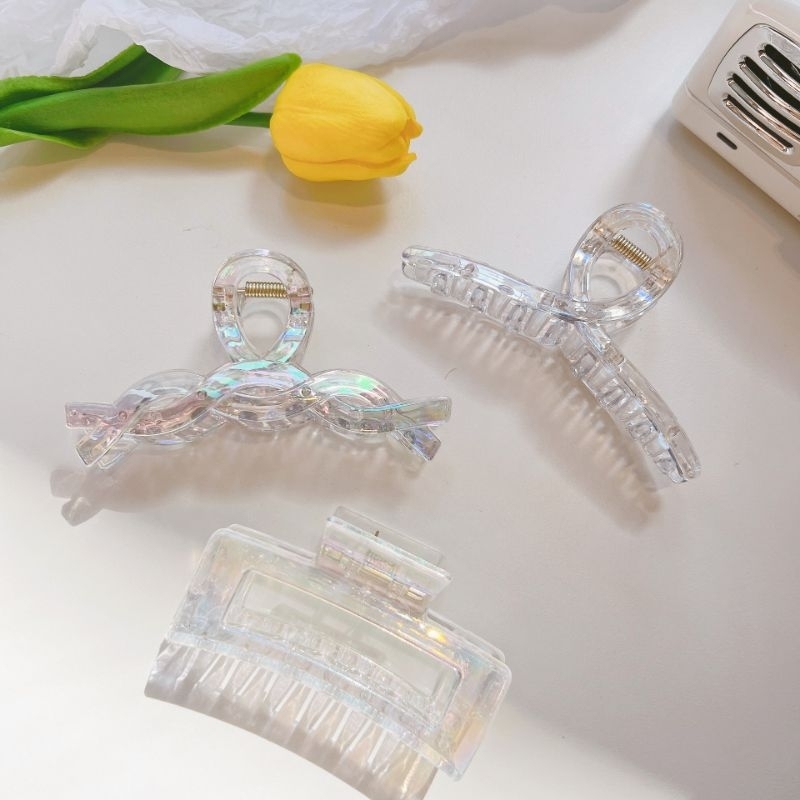 Dreamy Colorful Acrylic Hair Claw Transparent Plastic Claw Hair Clips ...