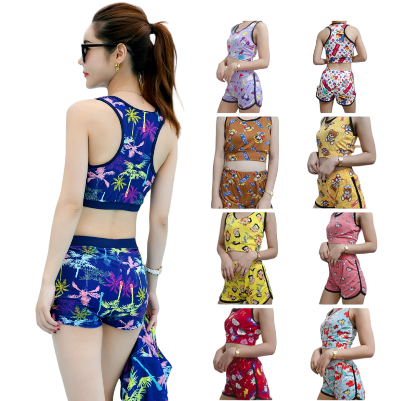 JF69 2 in 1 Summer Outfit Everyday Suit For Ladies Tero Sando & Short ...