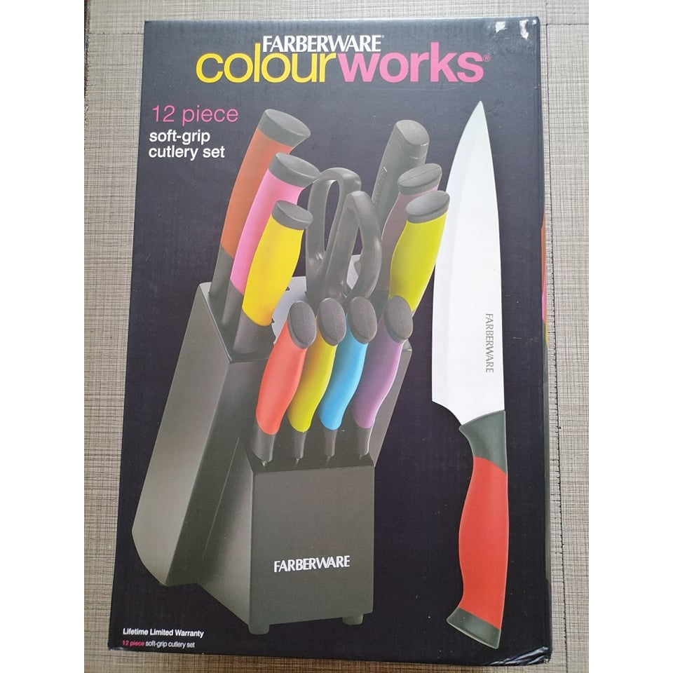 Original Farberware Colourworks 12pc Softgrip Cutlery Set | Shopee ...